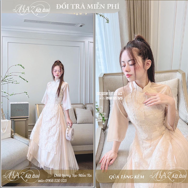 Áo Dài Cách Tân Nữ BigSize Chân Váy Bồng Tay Lỡ LD05 | Shopee Việt Nam
