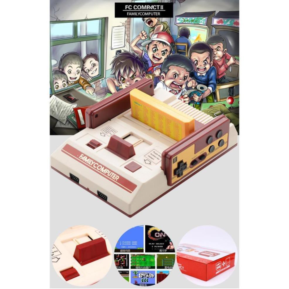 Máy chơi game 4 nút Family Computer 8bit có sẵn 500 trò trong máy+ Băng ...