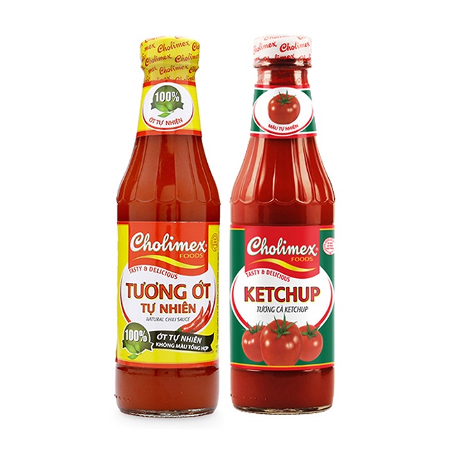 Combo Tương ớt tự nhiên Cholimex 330g và Tương Cà Ketchup Cholimex 330g ...