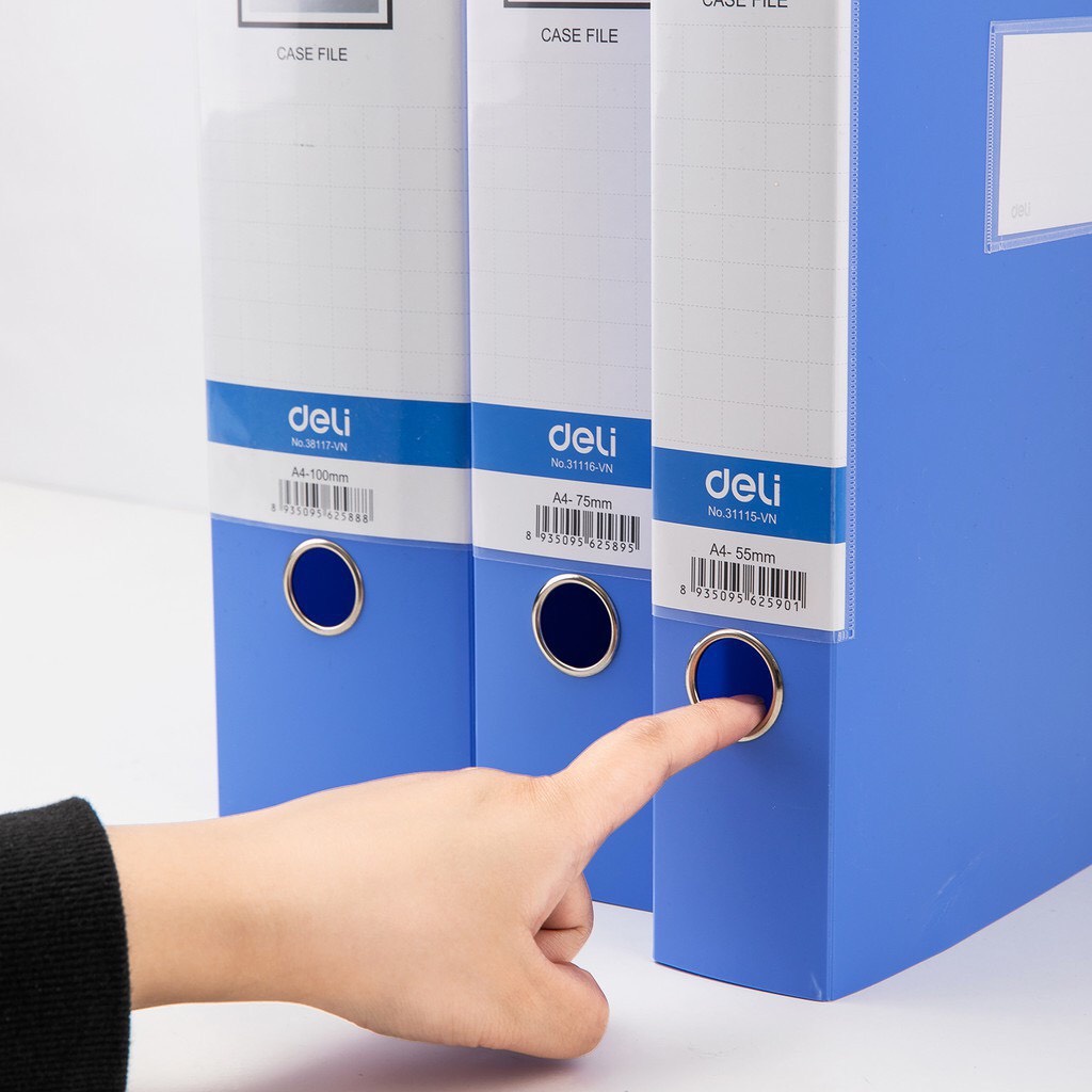 File hộp Deli - 5cm/7cm/10cm - chất liệu PP tốt - Xanh dương - 1 chiếc ...