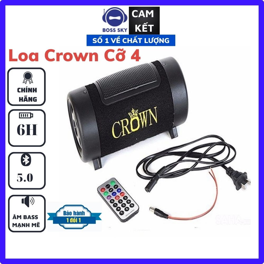 Loa Bluetooth Crow 4 V4.2 Bass Siêu Khủng Dạng Tròn Hỗ Trợ USB Cổng AUX ...