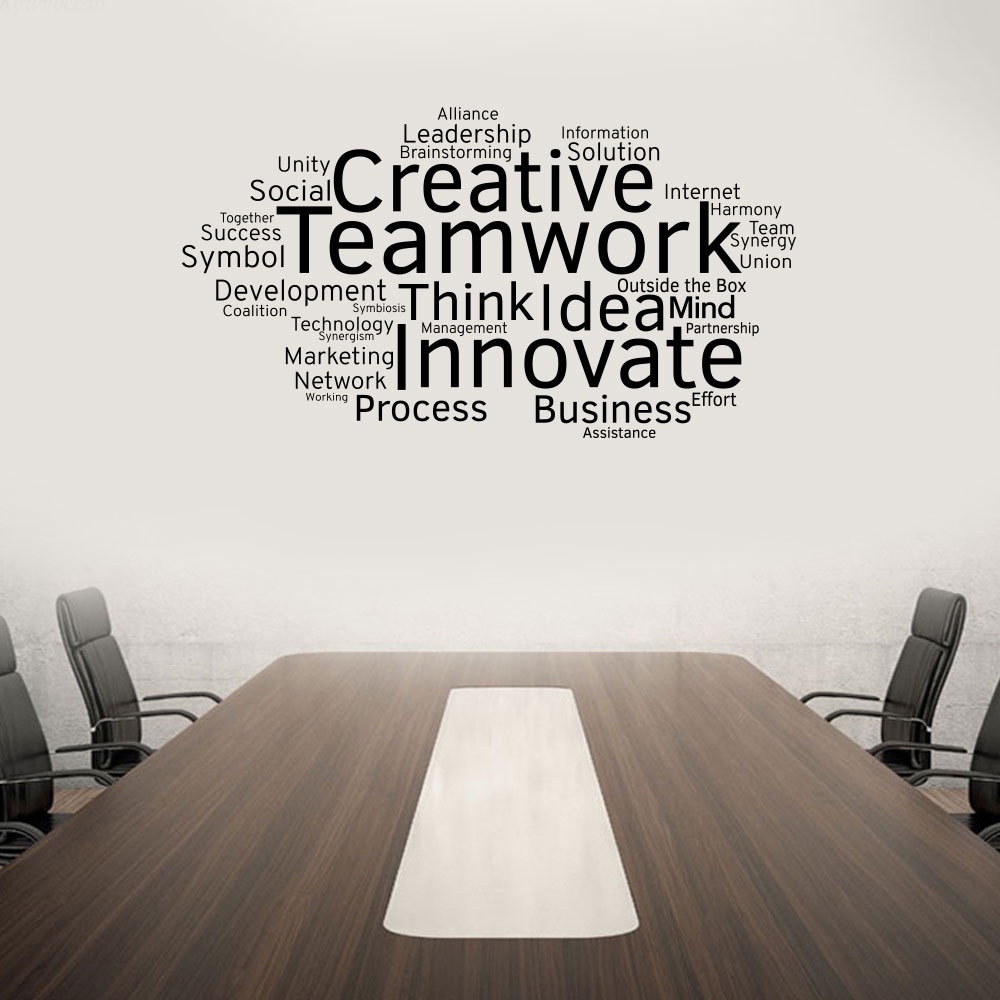 Decal tiếng anh trang trí văn phòng mẫu Teamwork số 3 (57 x 106 cm ...