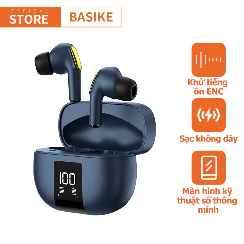 Tai Nghe Bluetooth 5.1 TWS Chống Ồn ENC BASIKE TW91 Hỗ trợ sạc không ...