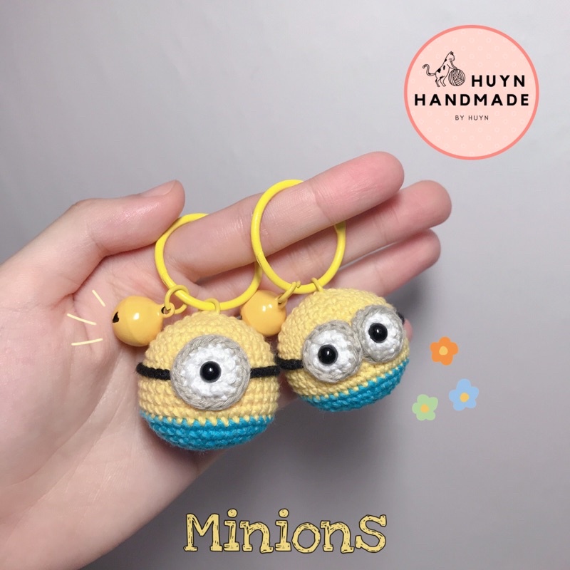 Móc khoá len Minion có chuông | Huyn Handmade | Shopee Việt Nam