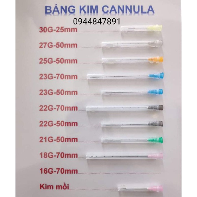 kim canula 16g,18g, 21g,22g, 23g,25g,27g,30g combo 10 kim sẵn kim mồi ...