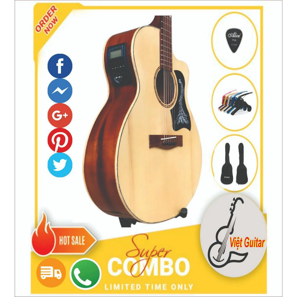 Đàn Guitar Acoustic Custom A180 Phiên Bản 2 – Tiếng hay action + Có 2 ...