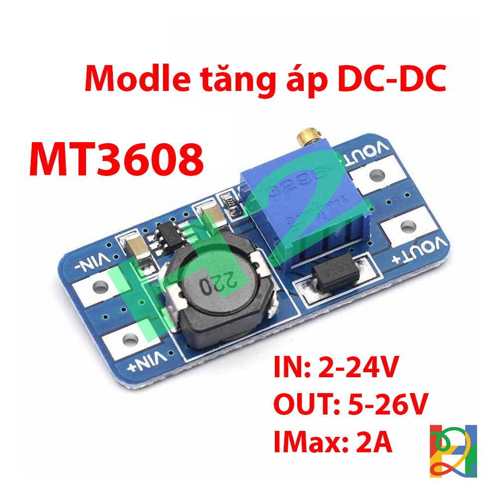 Mạch nguồn tăng áp DC MT3608 DC-DC 2A (module Boost 2-28V) | Shopee Việt Nam