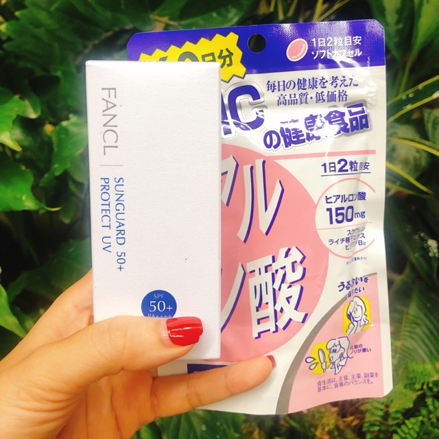 Kem chống nắng Fancl và kẹo cấp nước hồng | Shopee Việt Nam