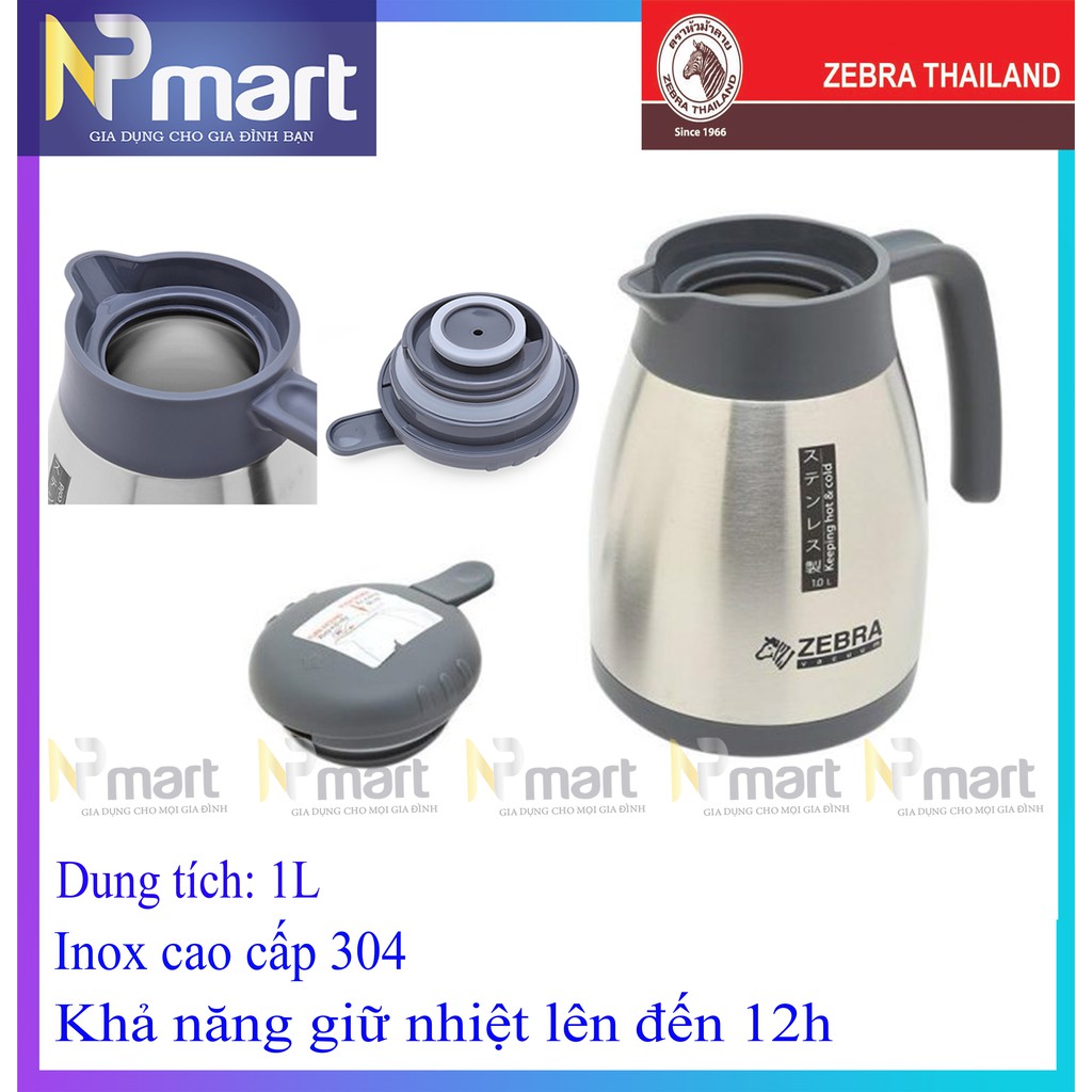 Bình Giữ Nhiệt Zebra Smart II cao cấ Thái Lan 1L - 112964 | Shopee Việt Nam