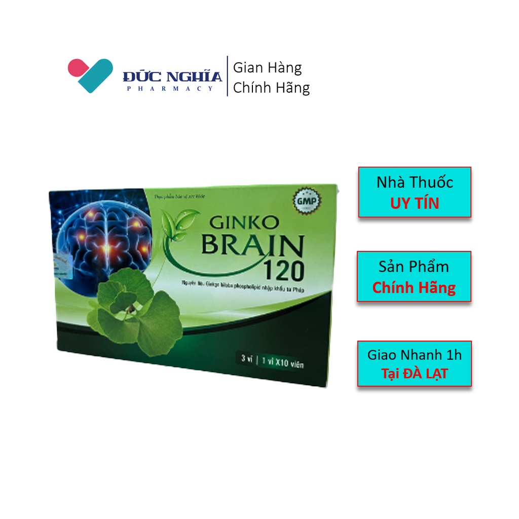Hoạt Huyết Dưỡng Não Ginko Brain 120 (Hộp 30 Viên) | Shopee Việt Nam