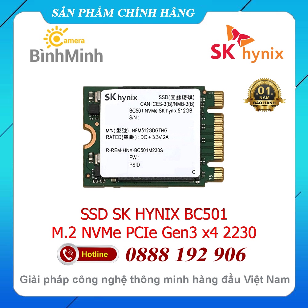Ổ Cứng SSD 512GB SK Hynix BC501 M2 NVMe PCIe Gen3 x4 2230 - BH 1 Năm ...