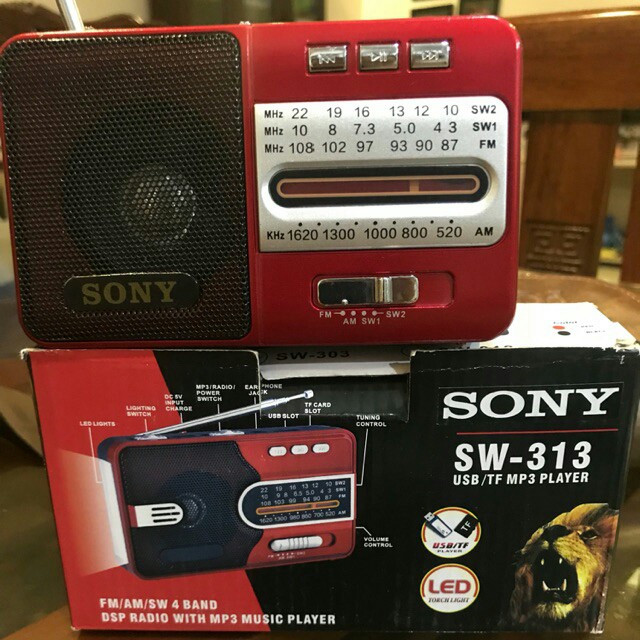 Radio sony sw-303 đọc thẻ sd usb có lỗ cắm tai phone tặng củ sạc ...