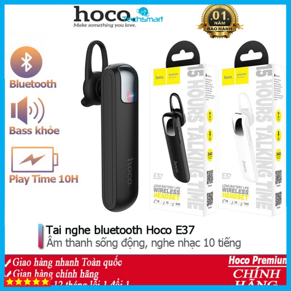 Tai nghe nhét tai Bluetooth Hoco E37 nghe hay, hỗ trợ không dây, đàm thoại 5 tiếng - Chính hãng ...