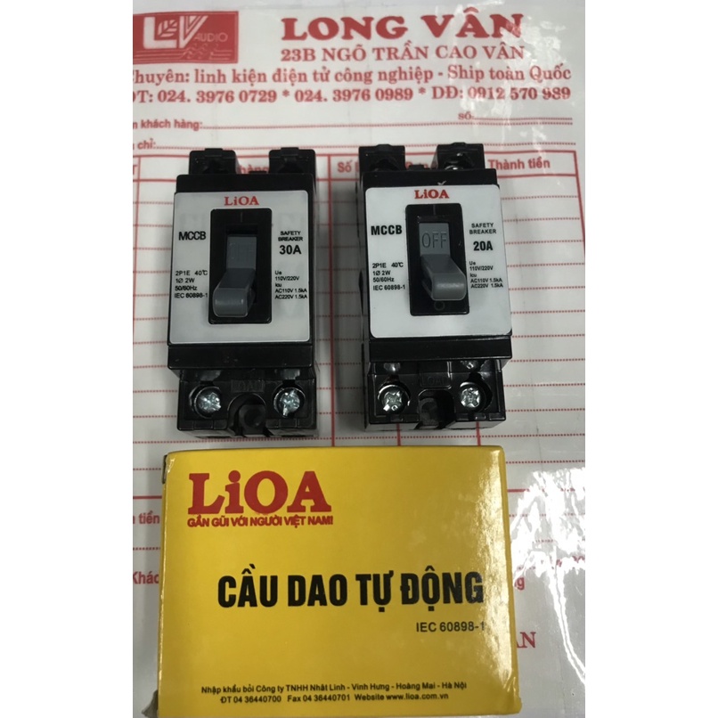 Cầu dao tự động an toàn APTOMAT LiOA 20A, 30A loại 2 cực 2 tiếp điểm ...