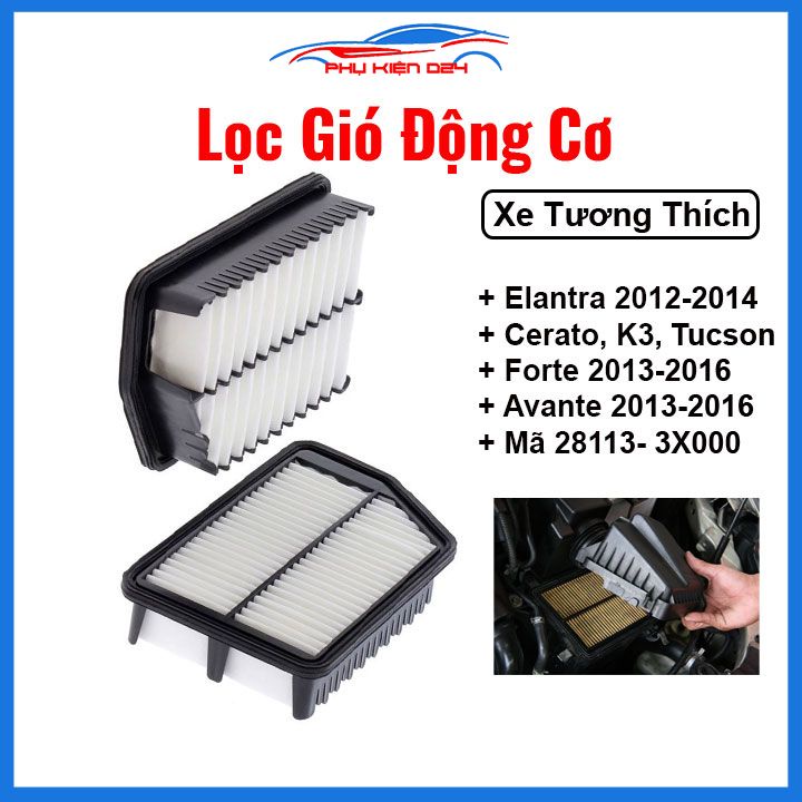 Lọc gió động cơ ô tô Elantra 2012-2014, Cerato, Kia K3 ,Forte 2013-2016 ...