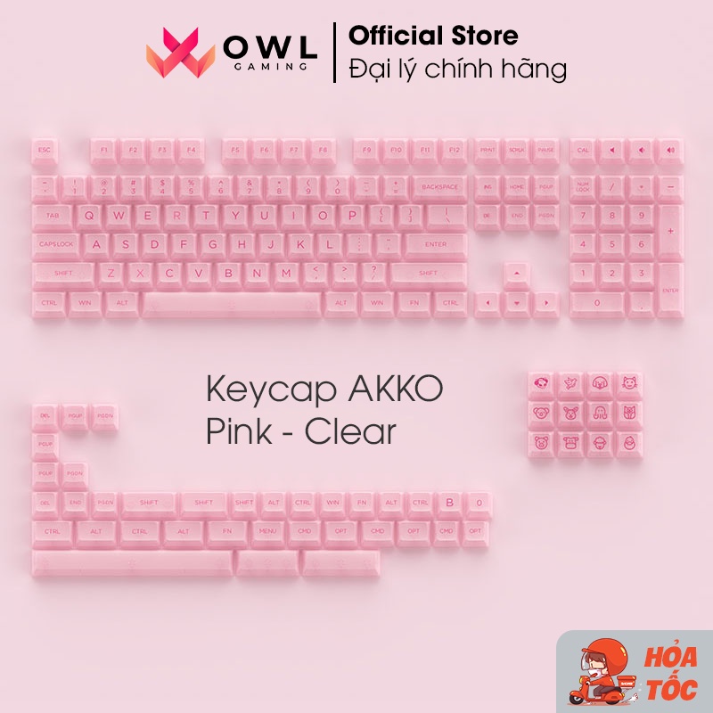 Set keycap AKKO Pink (PC / ASA-Clear profile / 155 nút) - Keycap trong ...