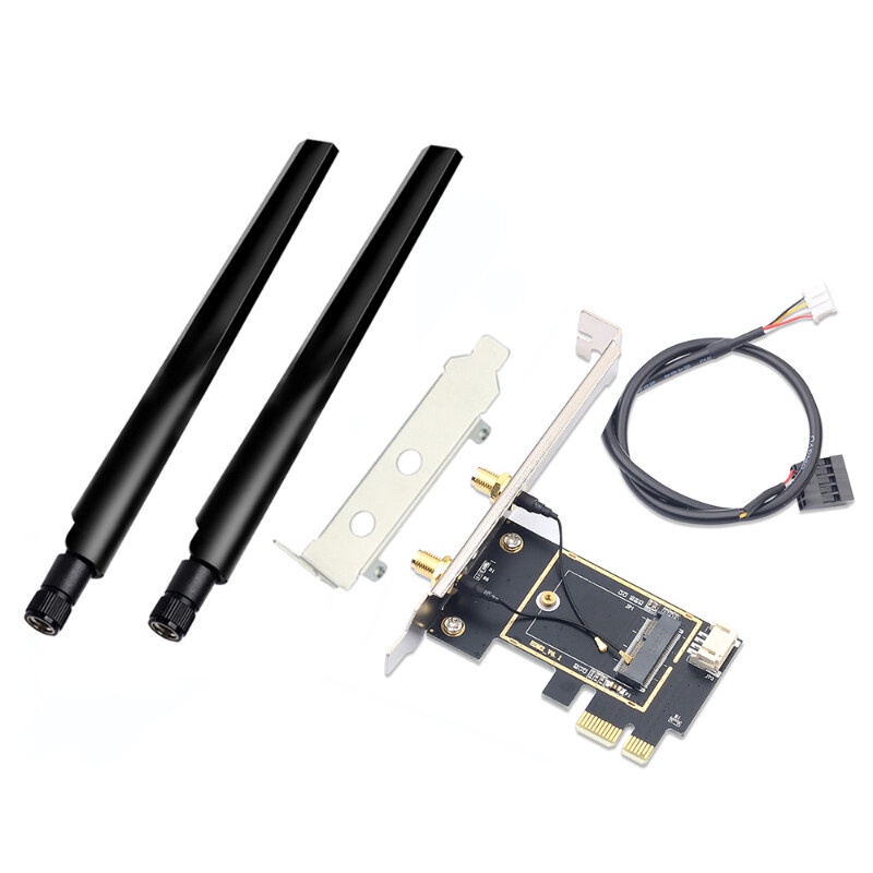 Bộ ChuyểN ĐổI Không Dây M.2 Sang PCI - E + Ăng Ten 2x NGFF M.2 WiFi Cho ...