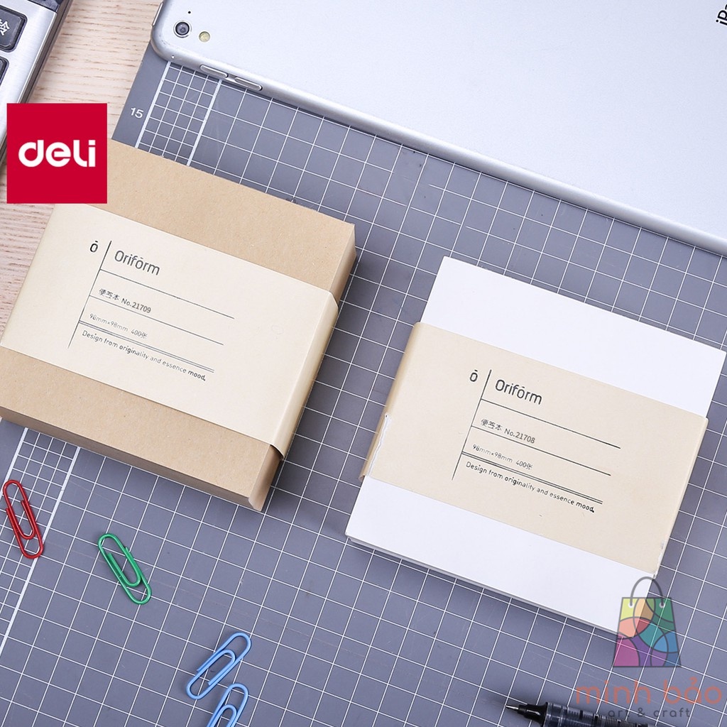 GIẤY NHẮN STICKY NOTE DELI 98X98MM - 400 TỜ - MÀU TRẮNG/NÂU - 1 TỆP ...