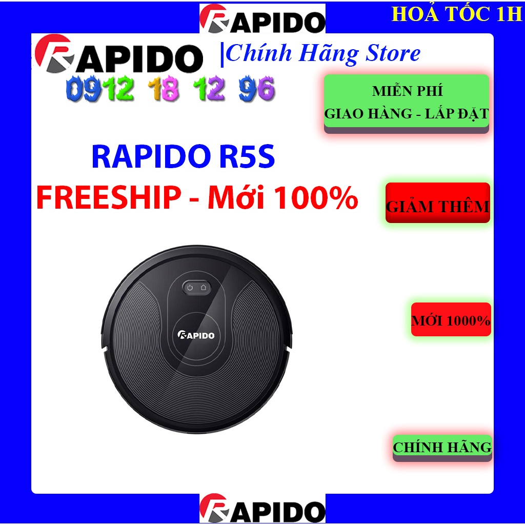[RAPIDO R5S] Robot hút bụi và lau nhà Rapido R5S, Bảo hành chính hãng 12 tháng | Shopee Việt Nam