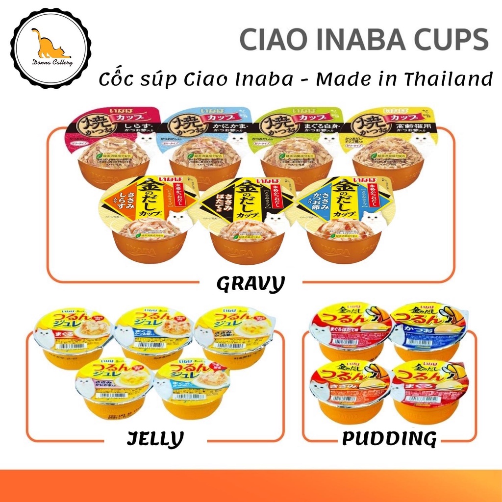 CỐC PUDDING SÚP INABA CIAO CHO MÈO MADE IN THAILAND ĐỦ HƯƠNG VỊ 65g 70g | Shopee Việt Nam