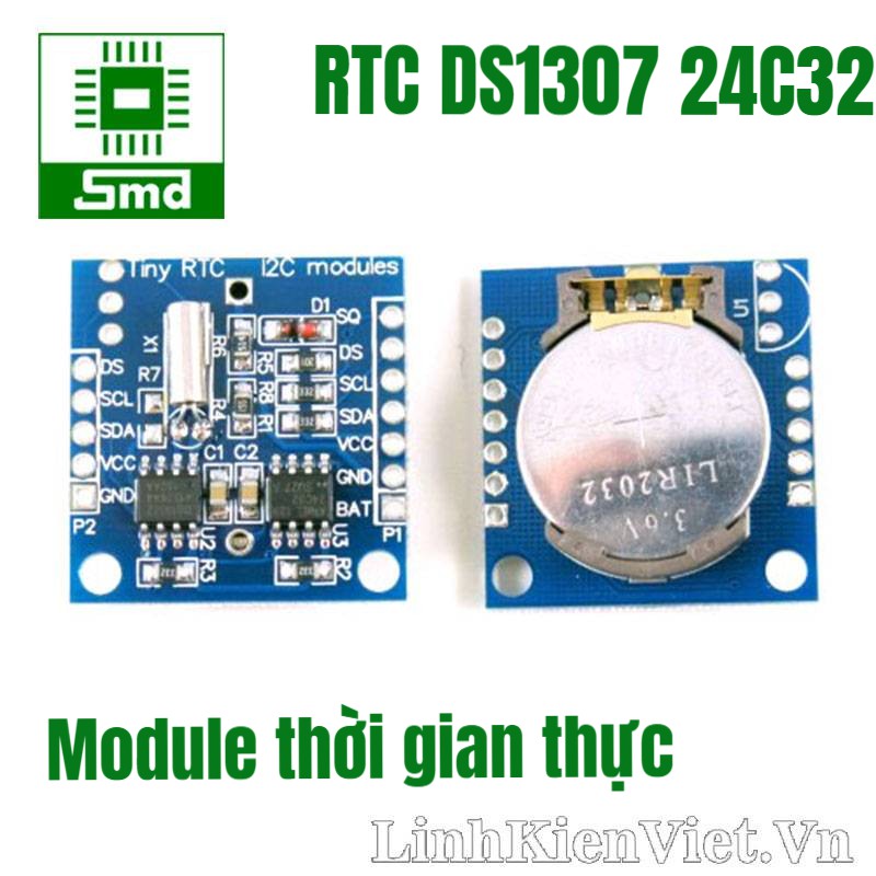 Module thời gian thực RTC I2C DS1307 24C32 mini có nhớ đã kèm pin ...