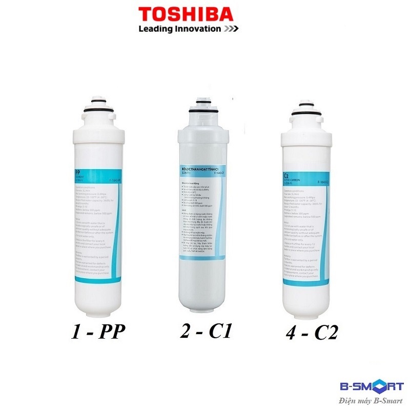 Combo Bộ lỗi lọc PP C1 C2 máy lọc nước nóng lạnh RO Toshiba TWP-W1643SV(W) và RO AQUA AWP-M34RO ...