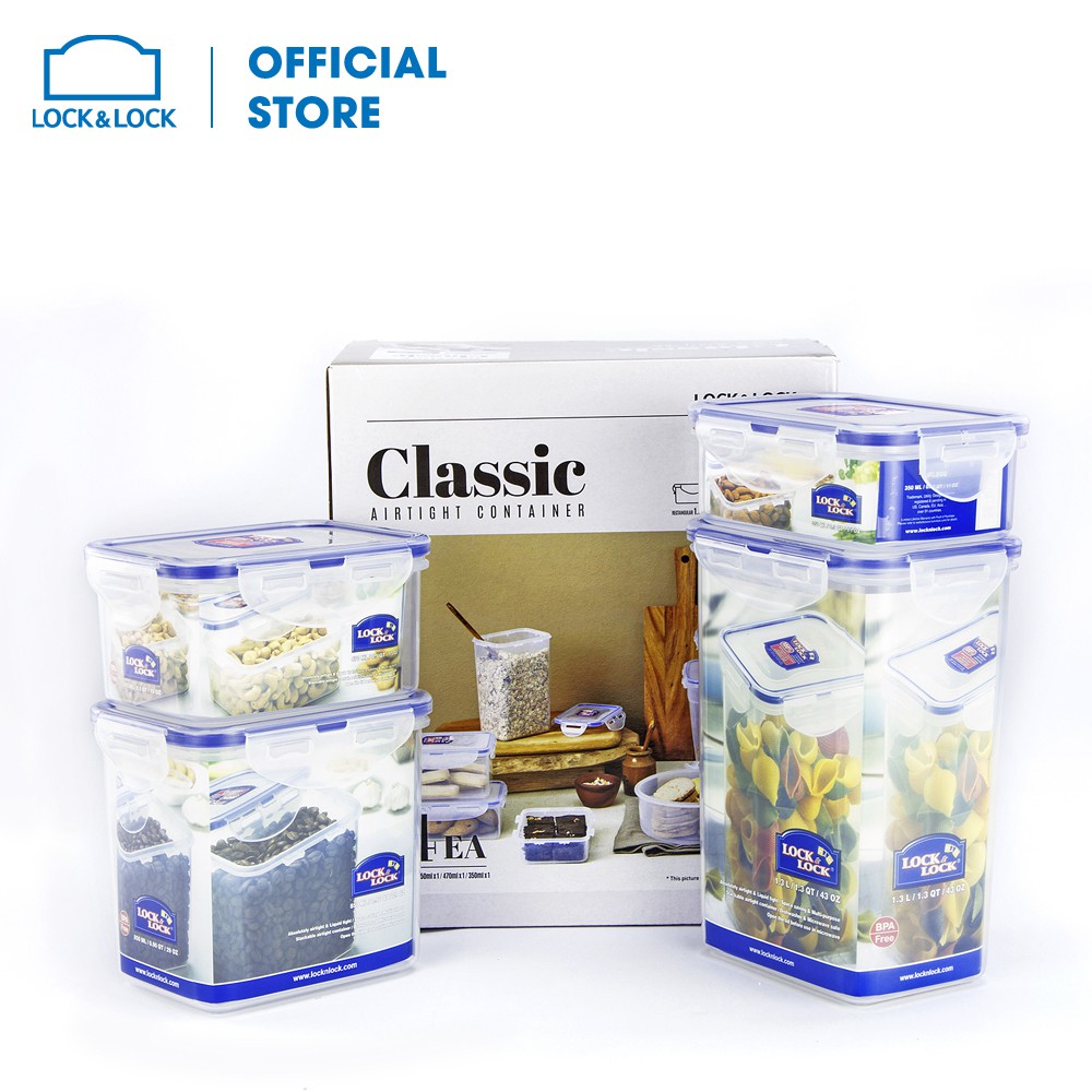 Bộ 4 hộp bảo quản Lock&Lock Classic HPL809S4 | Shopee Việt Nam