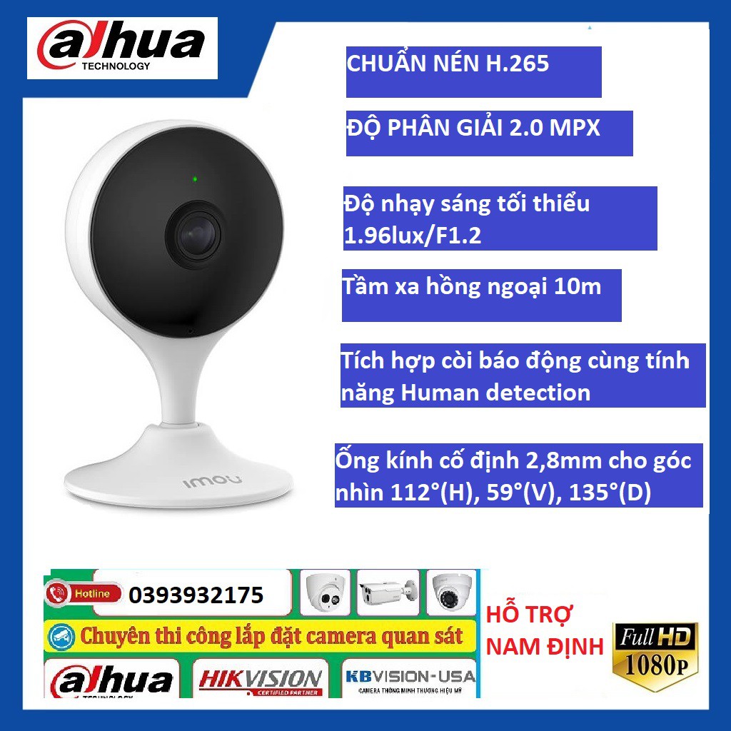 Camera IP Wifi IMOU C22EP 2.0MP/ Full HD 1080p - Kết Nối Không Dây, Bảo ...