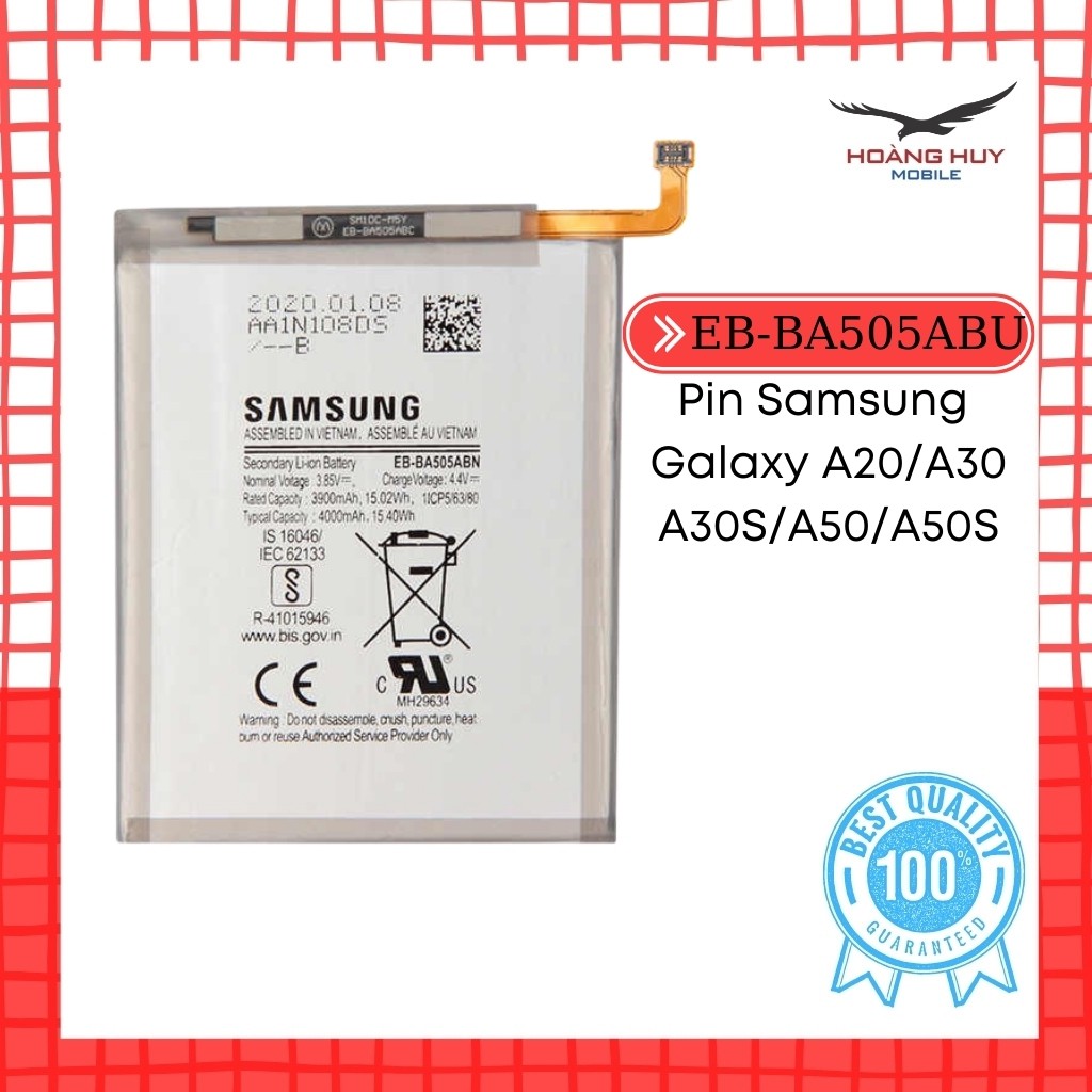 Pin Samsung Galaxy A20,A30,A30S,A50,A50S EB-BA505ABU Dung Lượng 4000mAh Hàng Zin Nhập Khẩu Bảo ...