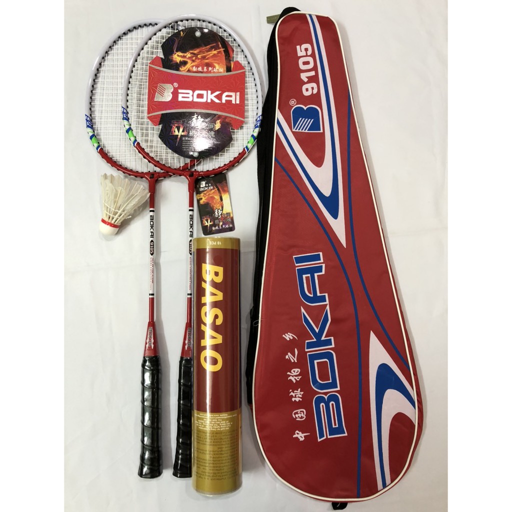 Combo Bộ 2 Cây Vợt Cầu Lông BOKAI 9105 Tặng Ngay Hộp Cầu Ba Sao 10 Quả | Shopee Việt Nam