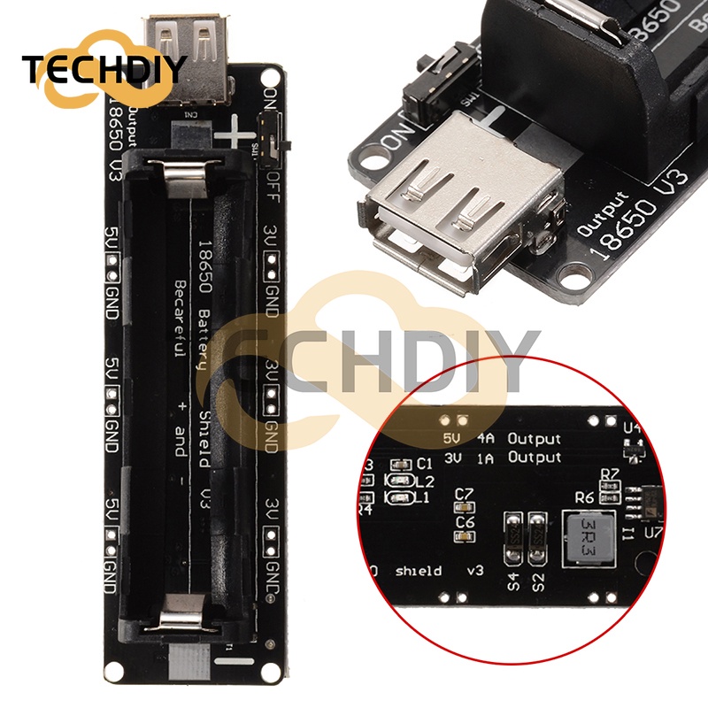 Bảng Mạch Mở Rộng Pin V3 18650 Micro USB 0.5A Cho Arduino Raspberry Pi ...