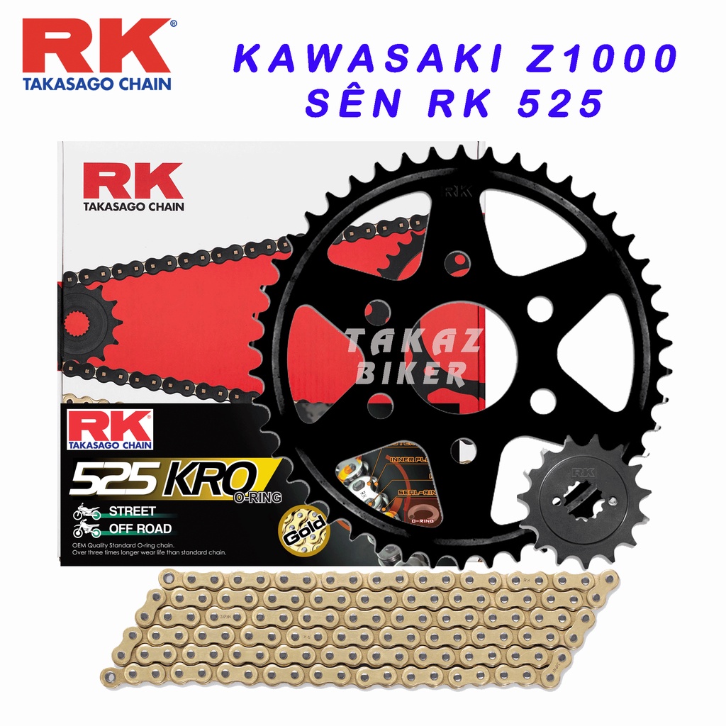 [ Z1000 525 ] RK CHAIN - NHÔNG SÊN DĨA KAWASAKI Z1000 - SÊN KRO O-RING ...