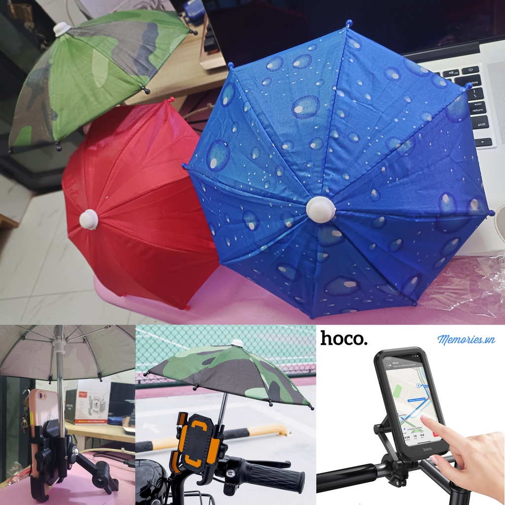 Combo Giá Đỡ Điện Thoại Hoco CA73 Xe Máy/Xe Đạp + Tẩu sạc Z45 + Ô Dù ...