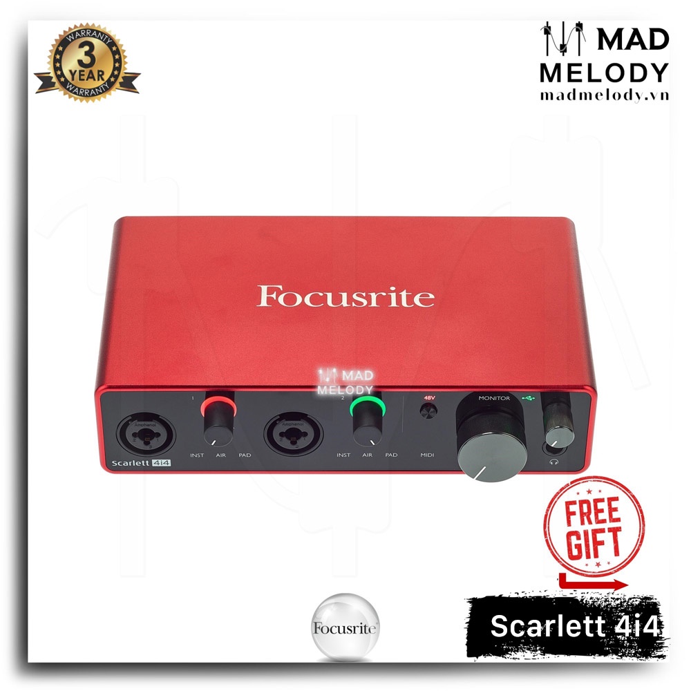 Focusrite Scarlett 4i4 USB Audio Interface (3rd Gen) [soundcard thu ...