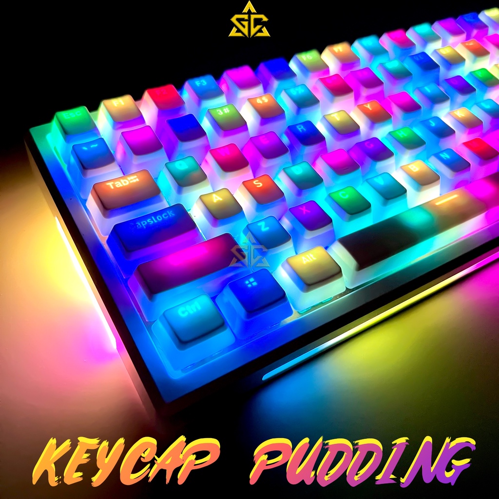 Keycap xuyên led | Pudding màu BLACK/WHITE Xuyên LED lắp cho nhiều bàn ...
