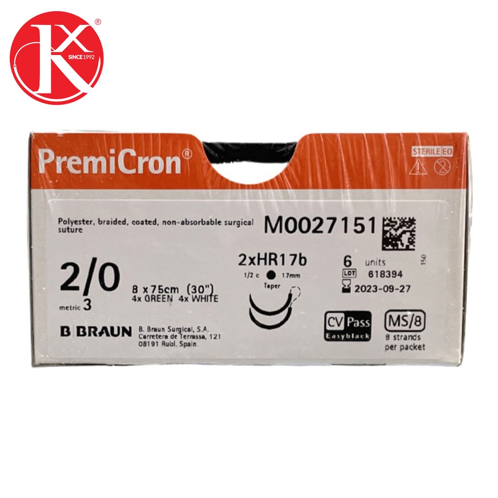 CHỈ PHẪU THUẬTKHÔNG TIÊU TỔNG HỢP BBRAUN PREMICRON® Số 2 - M0027151 ...