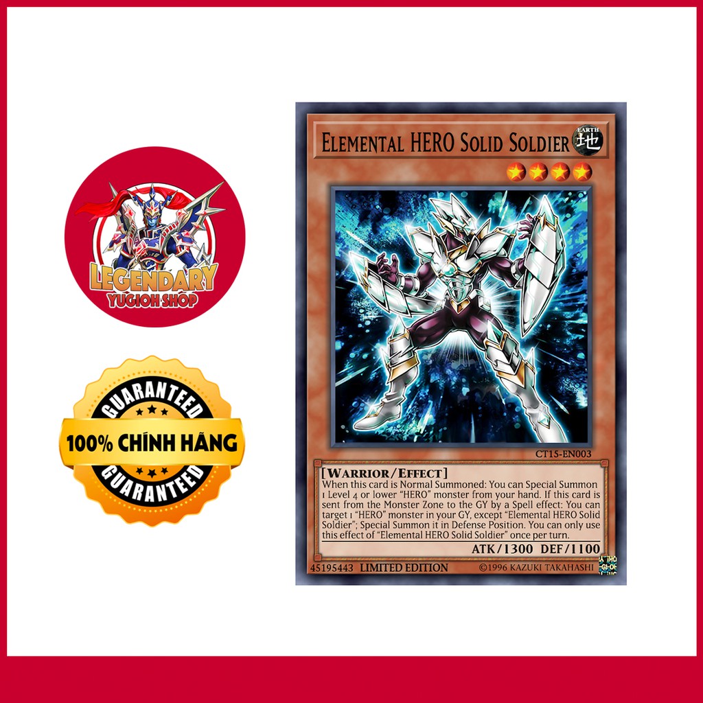 [Thẻ Bài Yugioh Chính Hãng] Elemental Hero Solid Soldier | Shopee Việt Nam