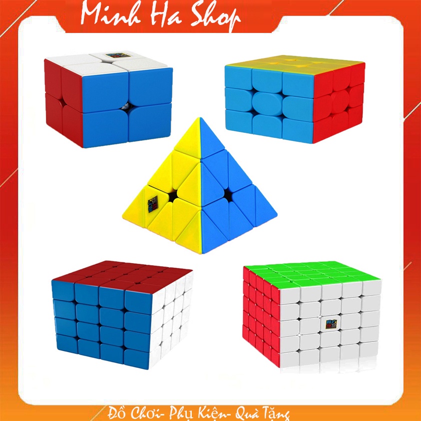 Combo 7 Rubik 2x2 3x3 4x4 5x5 6x6 7x7 Pyraminx Không Viền Stickerless ...