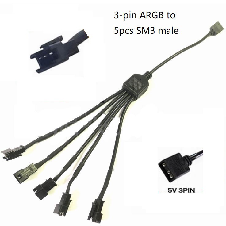 Bộ chuyển đổi cáp từ SM4 sang 4 chân 12V RGB và SM3 sang 3 chân 5V ARGB ...