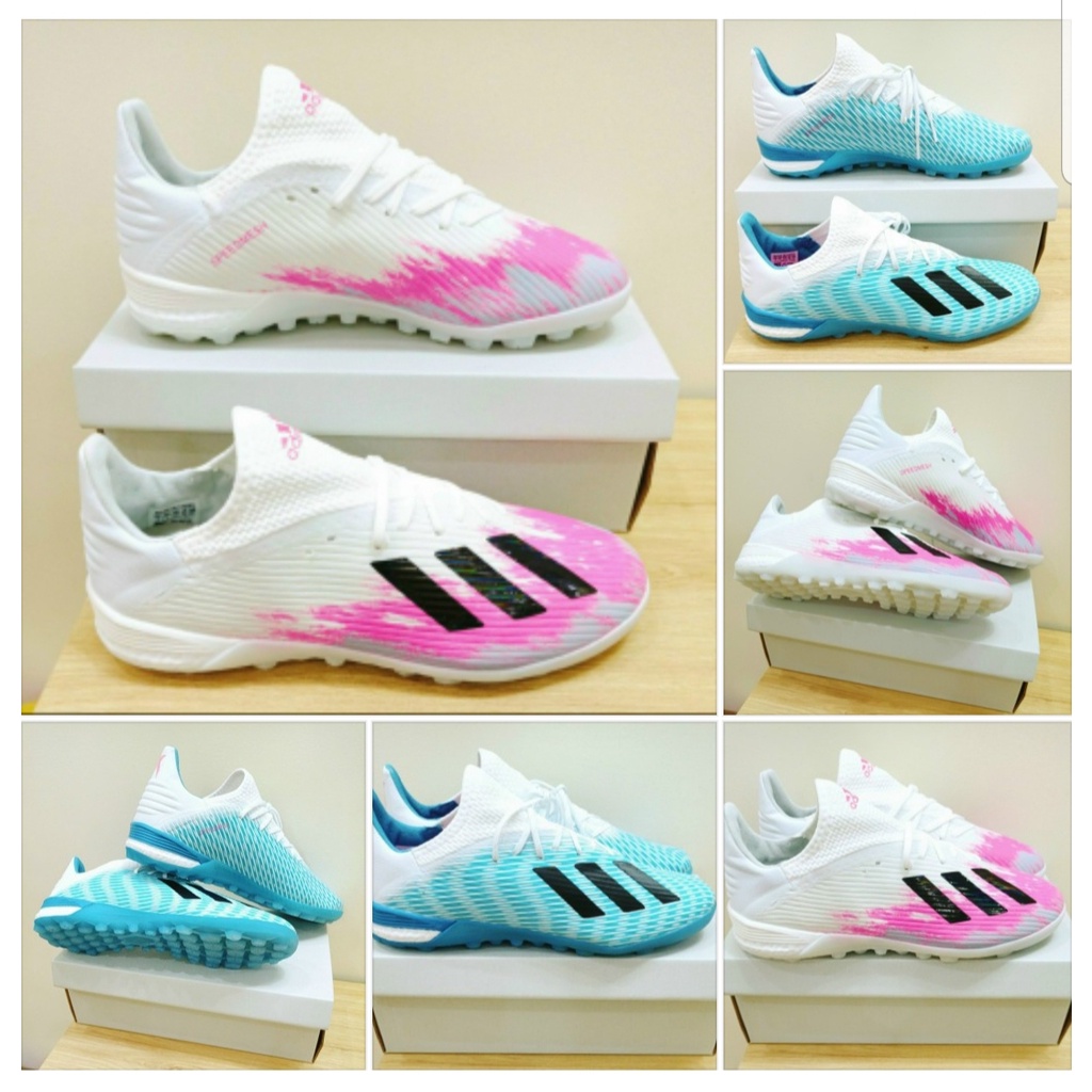 Giày Đá Banh Sân Cỏ Nhân Tạo Adidas X19.1 TF Trắng Hồng | Xanh Da vải siêu bền | Shopee Việt Nam