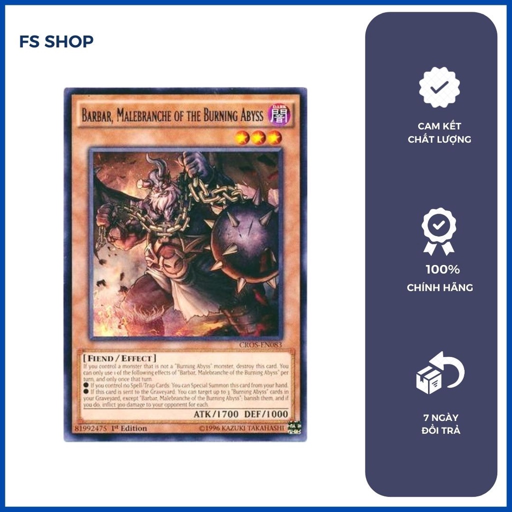 Thẻ bài Yugioh Barbar, Malebranche Of The Burning Abyss ( Rare)-Thẻ bài chính hãng | Shopee Việt Nam