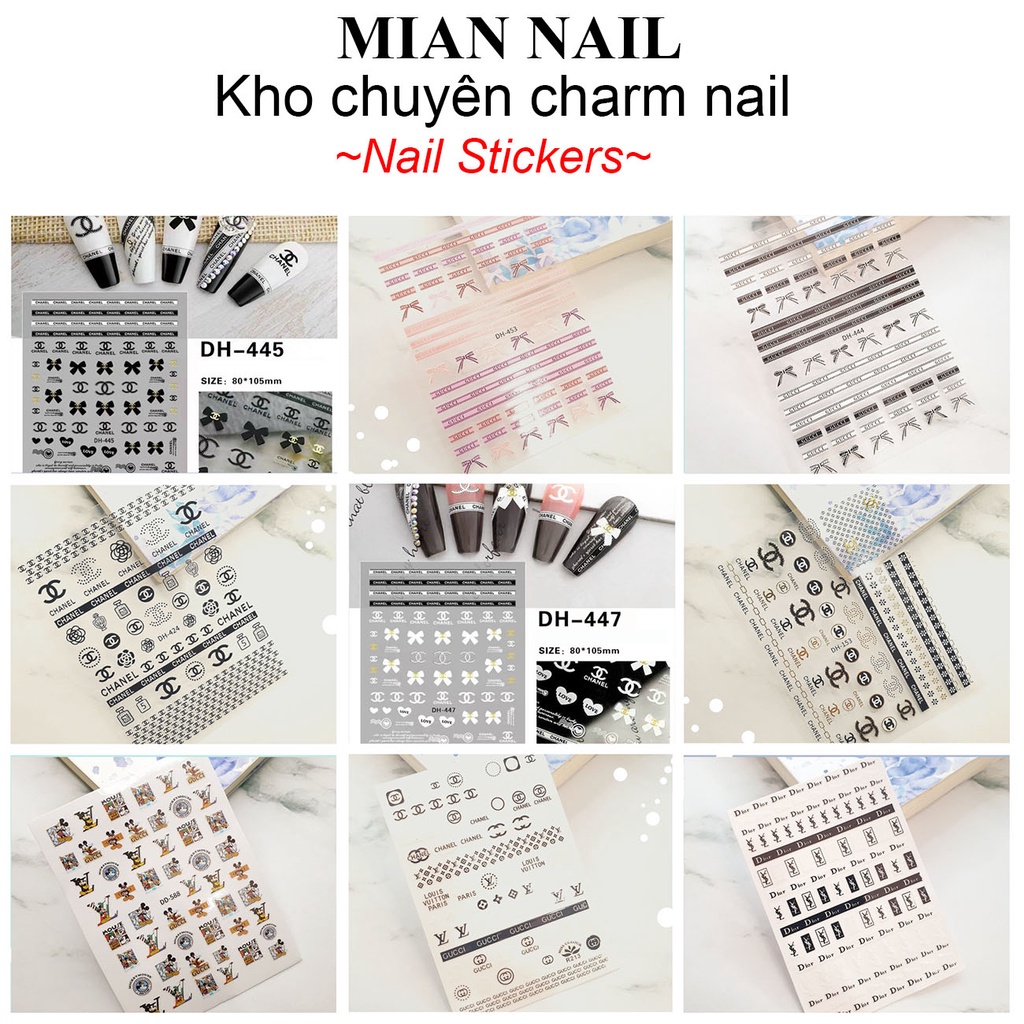 Nail Sticker MIAN_Stick dán móng các mẫu Logo thương hiệu | Shopee Việt Nam