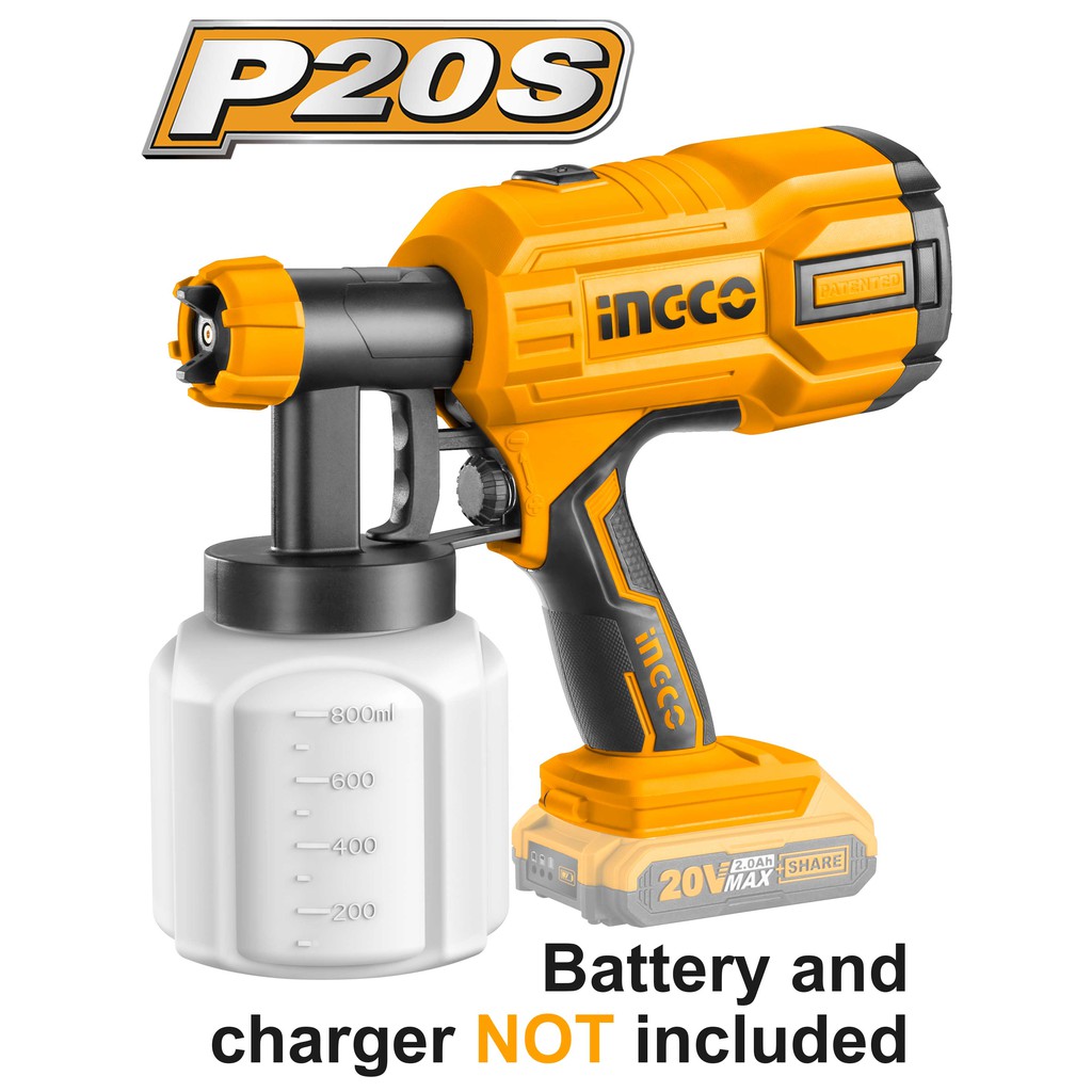 Súng phun sơn dùng pin Lithium INGCO - CSGLI2001 | Shopee Việt Nam