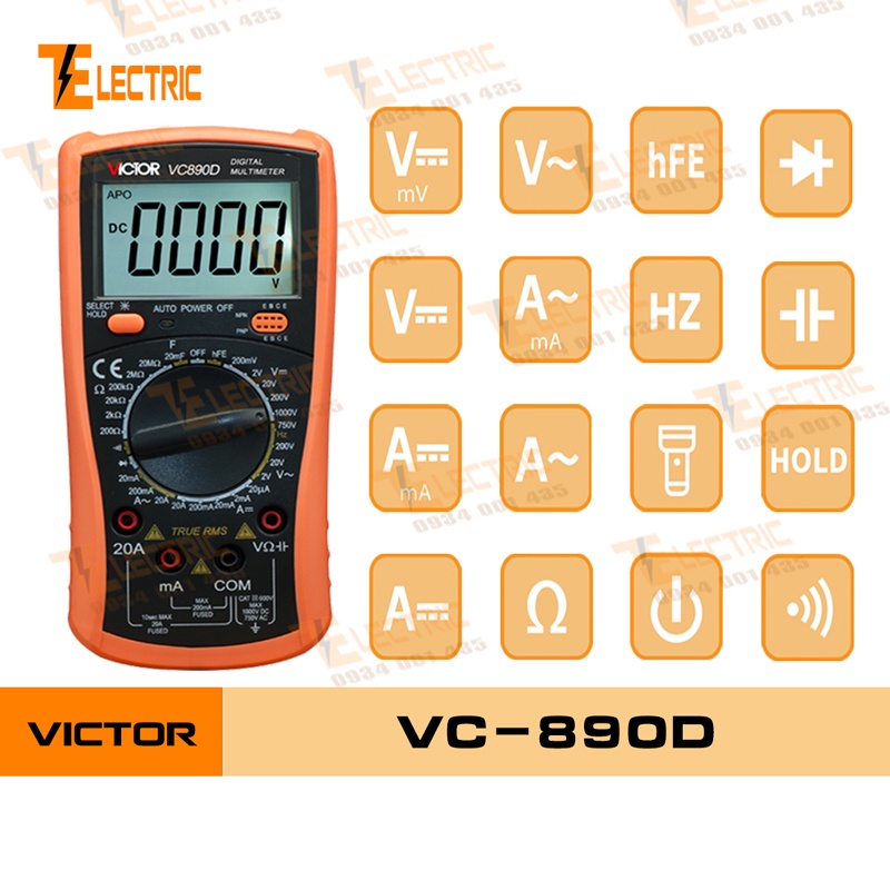 Victor VC - 890 D Đồng Hồ Đo Điện Vạn Năng Đo Tụ ĐIện Victor VC 890D ...