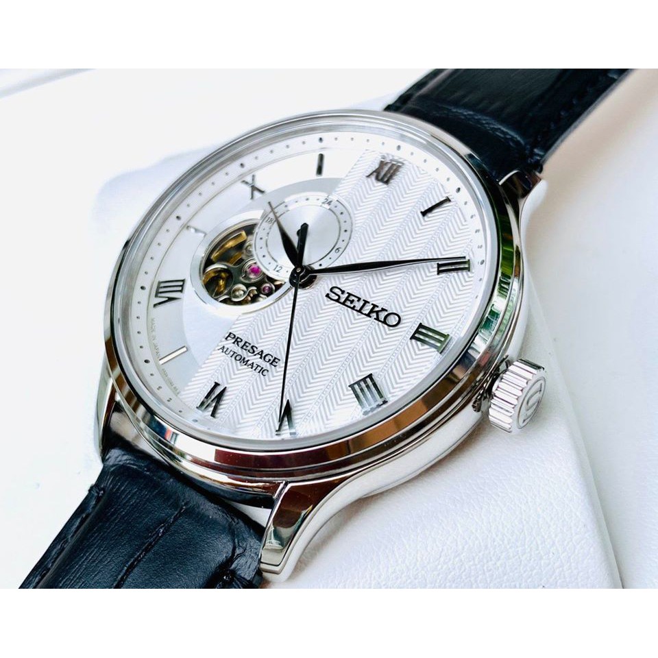 ĐỒNG HỒ NAM Seiko Presage Open Heart 2018 White Leather [Hàng chính hãng-Bảo hành 2 năm ...