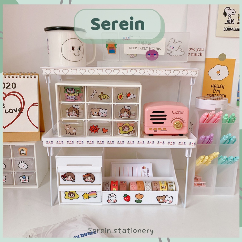Kệ nhựa mini kệ mini để bàn kệ decor bàn học tiện lợi SEREIN văn phòng ...