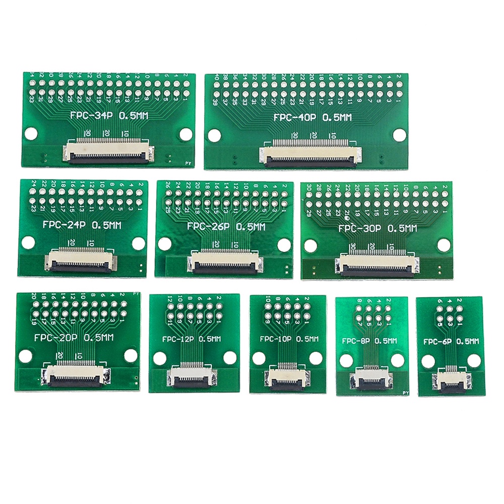 1 Cái 0.5mm FPC FFC Đầu nối cáp 6 8 10 12 14 20 30 40 50PIN SMT Adapter sang 2.54 mm 1.00 inch ...