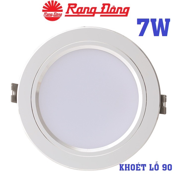 Đèn LED Âm trần Downlight 7W 9W 12W AT10 ĐM viền vàng viền bạc RẠNG ...