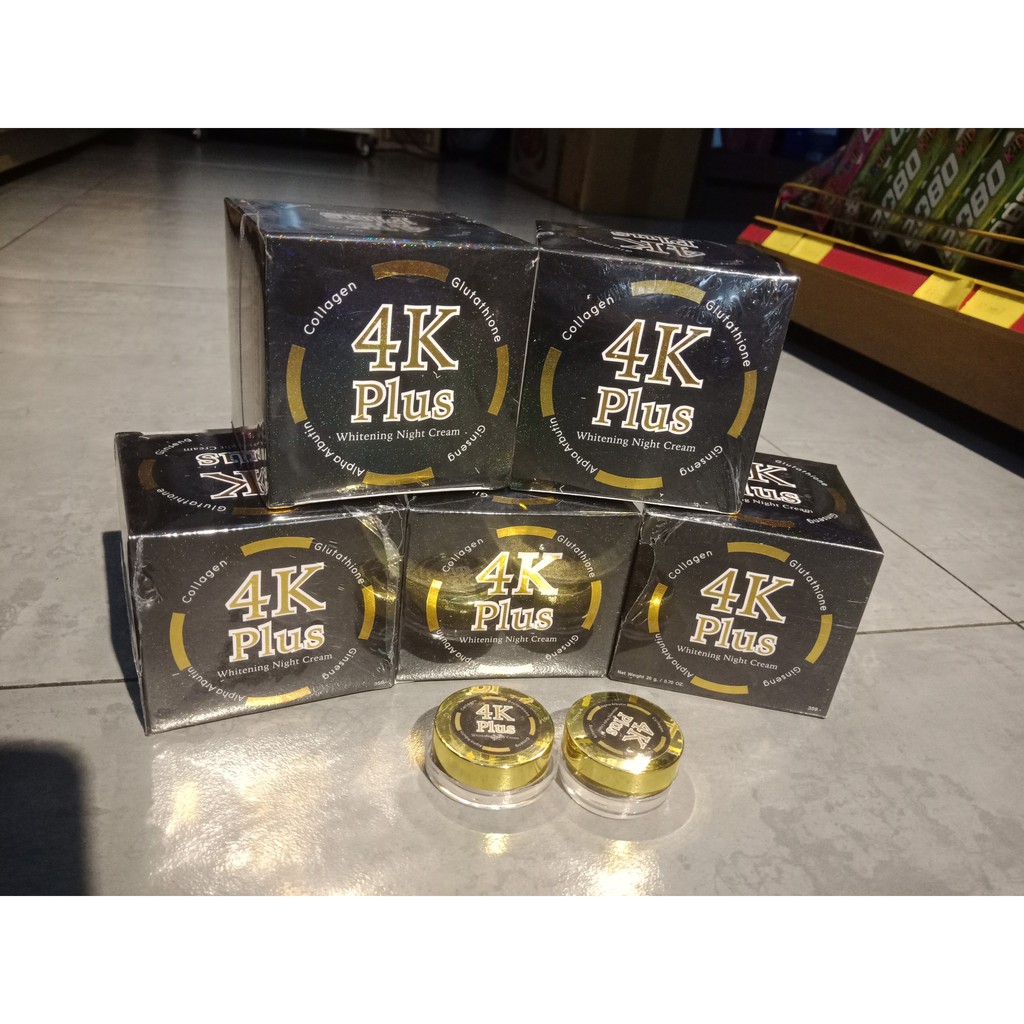 Kem Dưỡng Trắng Da Mặt Ban Đêm 4K Plus Thái Lan [Màu Đen] | Shopee Việt Nam