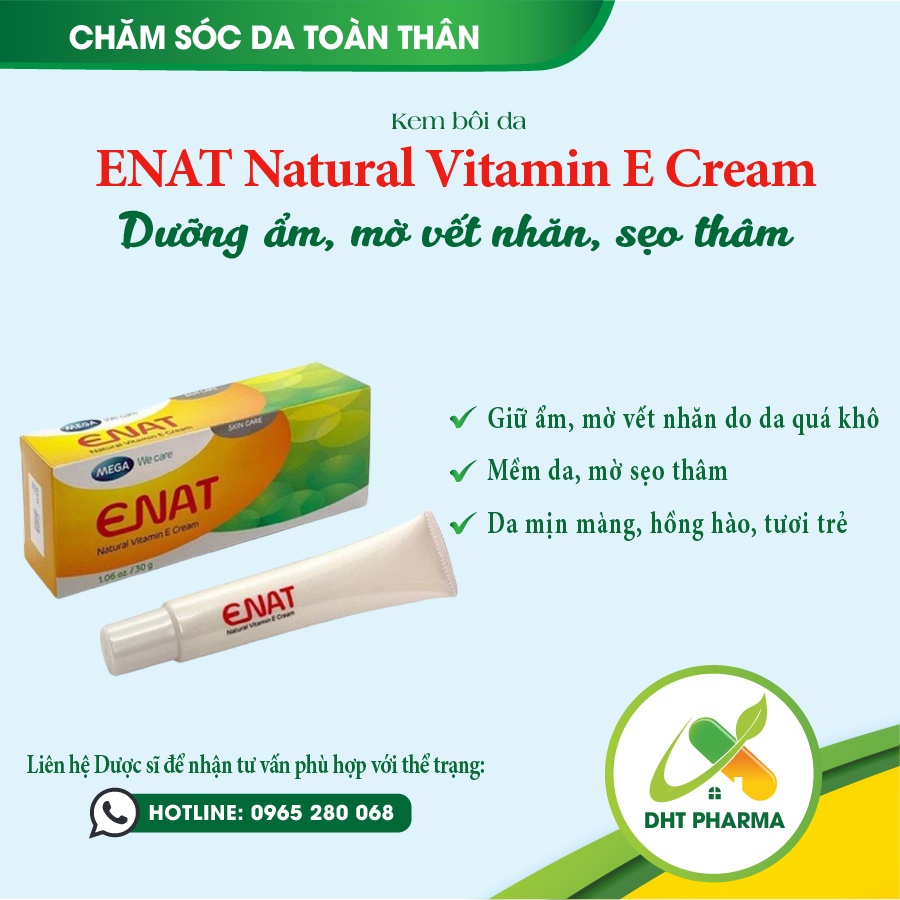 Kem Dưỡng Ẩm, Mờ Vết Nhăn ENAT Natural Vitamin E Cream (Tube 30g ...